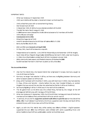 History 144 Notes - HISTORY 144 NOTES LECTURES 19- CSH NOTES Lecture 19 ...