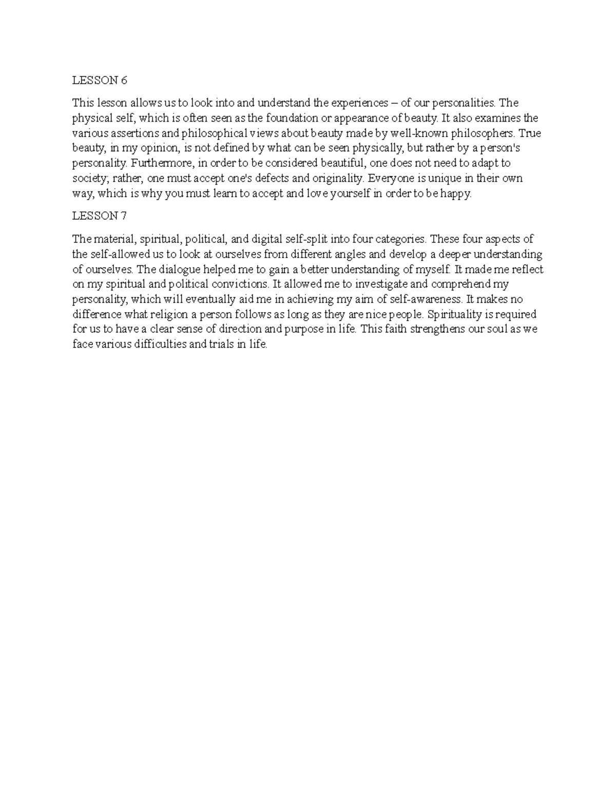 IN SA Nutshell Lesson 6&7 - LESSON 6 This lesson allows us to look into ...