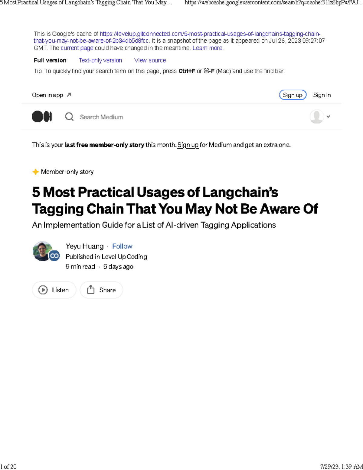 5 Most Practical Usages of Langchain’s Tagging Chain That You May Not Be Aware Of by Yeyu Huang ...