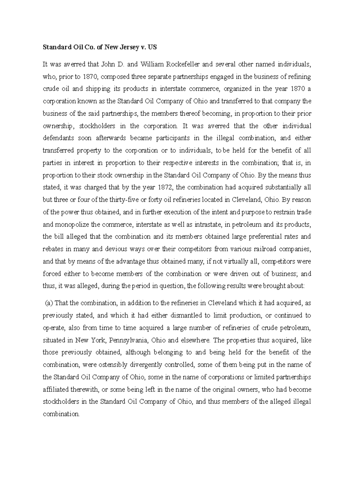Competition Cases Mid - nbngfgfjuj - Standard Oil Co. of New Jersey v ...