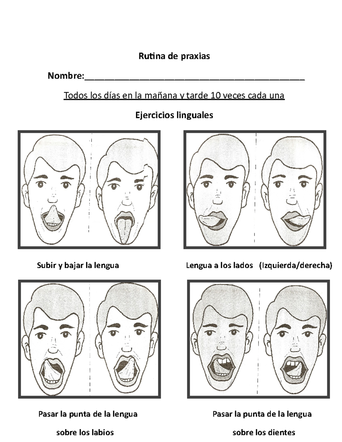 358185186-Praxias-adulto - Rutina de praxias Nombre