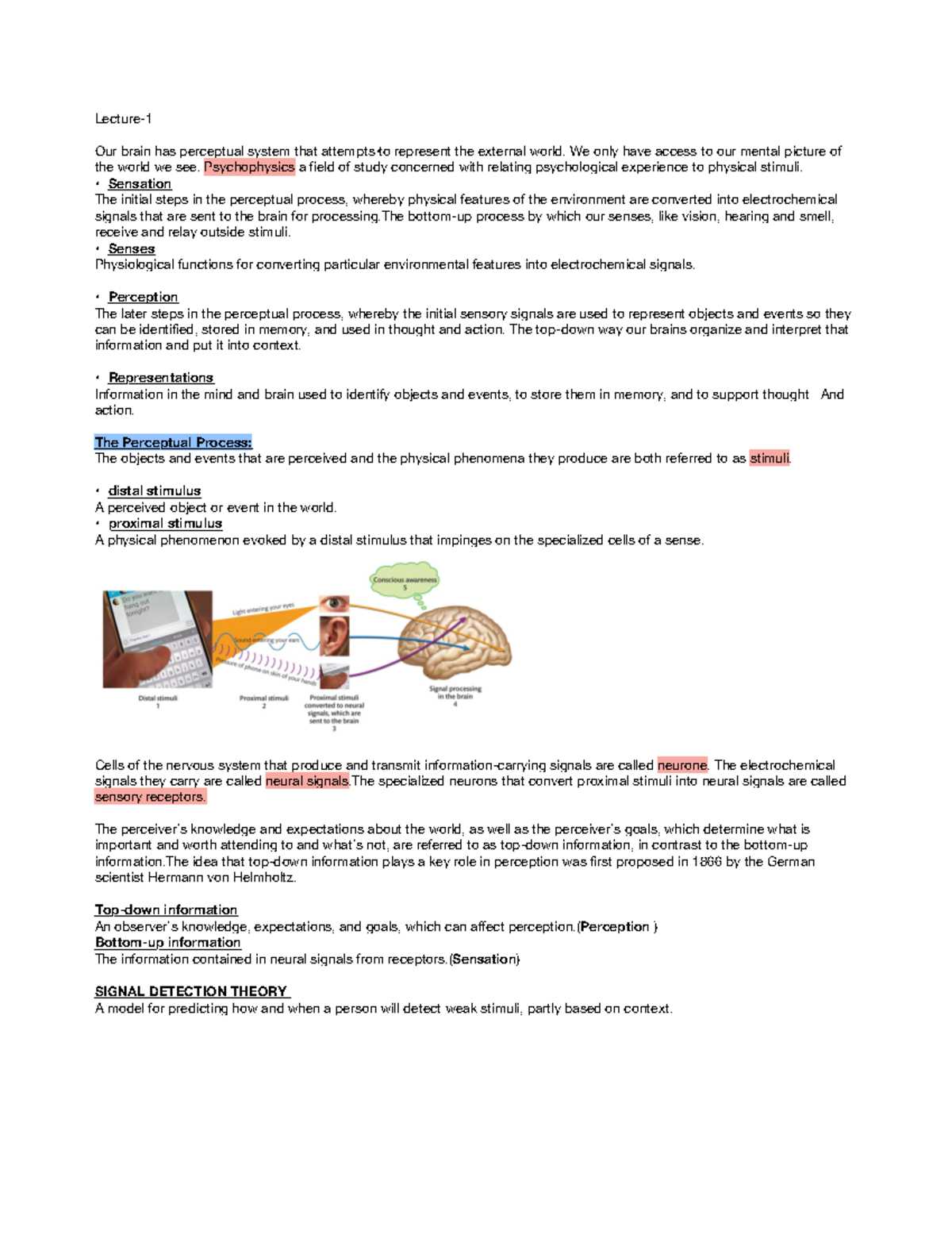 Note Sep 7, 2023 - This is chapter 1 notes - Lecture- Our brain has ...