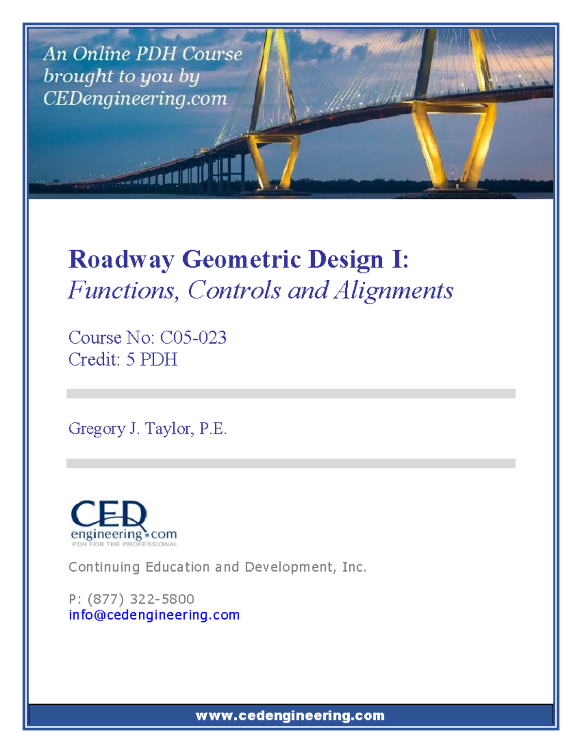 C05-023 - Roadway Geometric Design I - Functions, Controls and ...