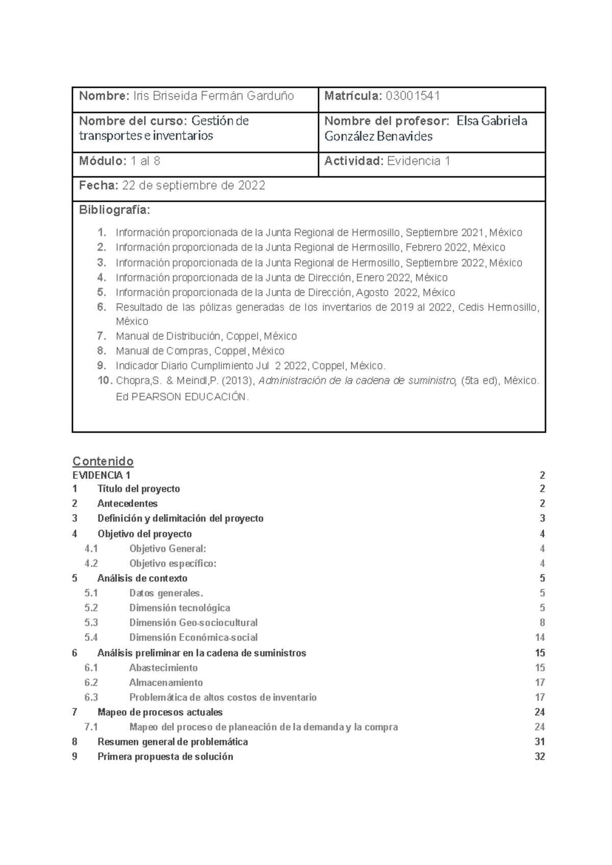 Evidencia 1 - IRIS Briseida Ferman Garduño - Nombre: Iris Briseida ...