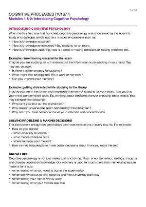 Cognitive processess assignment 1A research Proposal - 101677: Cognitive Processes Assignment 1A ...