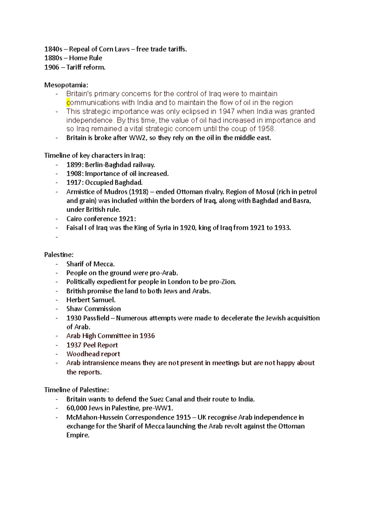 Iraq and palestine - 1840s – Repeal of Corn Laws – free trade tariffs ...