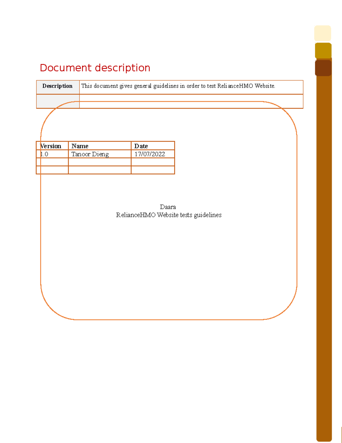 20220717 Daara Website Test Plan Guidelines - Document description ...
