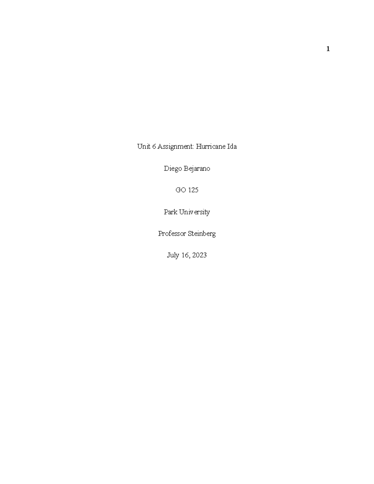 UNIT 6 Paper Disasters - Final essay on a natural disaster for this ...