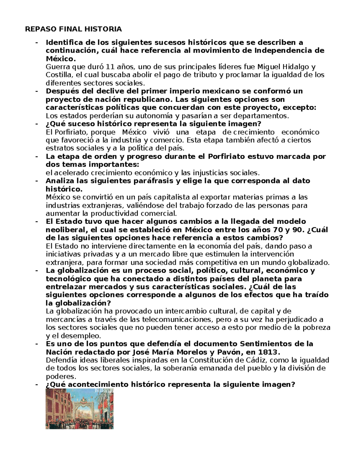 Repaso Final Historia - REPASO FINAL HISTORIA Identifica de los ...