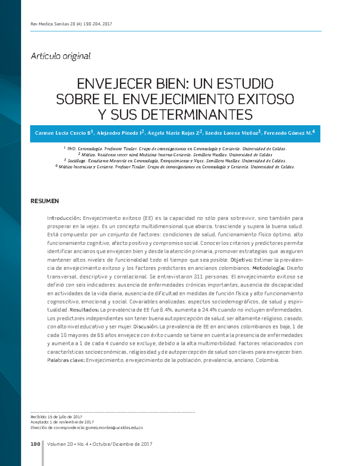 290-Texto del artículo-500-1-10-20210428 - 190 Volumen 20 • No. 4 ...