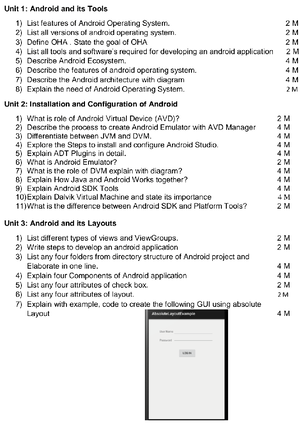 MAD Unit wise Important Questions - MAD ( Mobile Application Development ) Question Bank Chapter ...