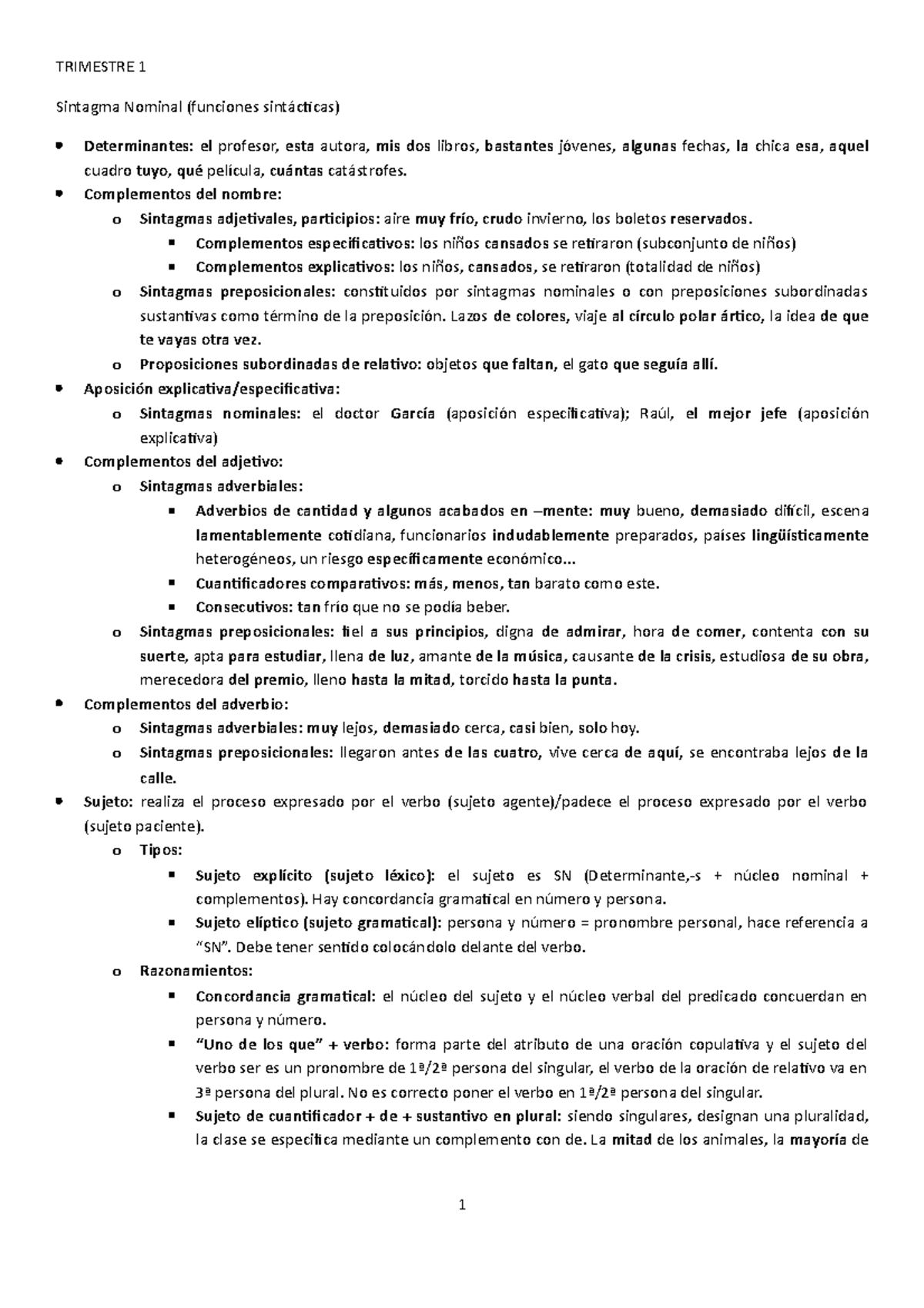 Castellano 1r Batx - Apuntes de los 3 trimestres, con gramática ...