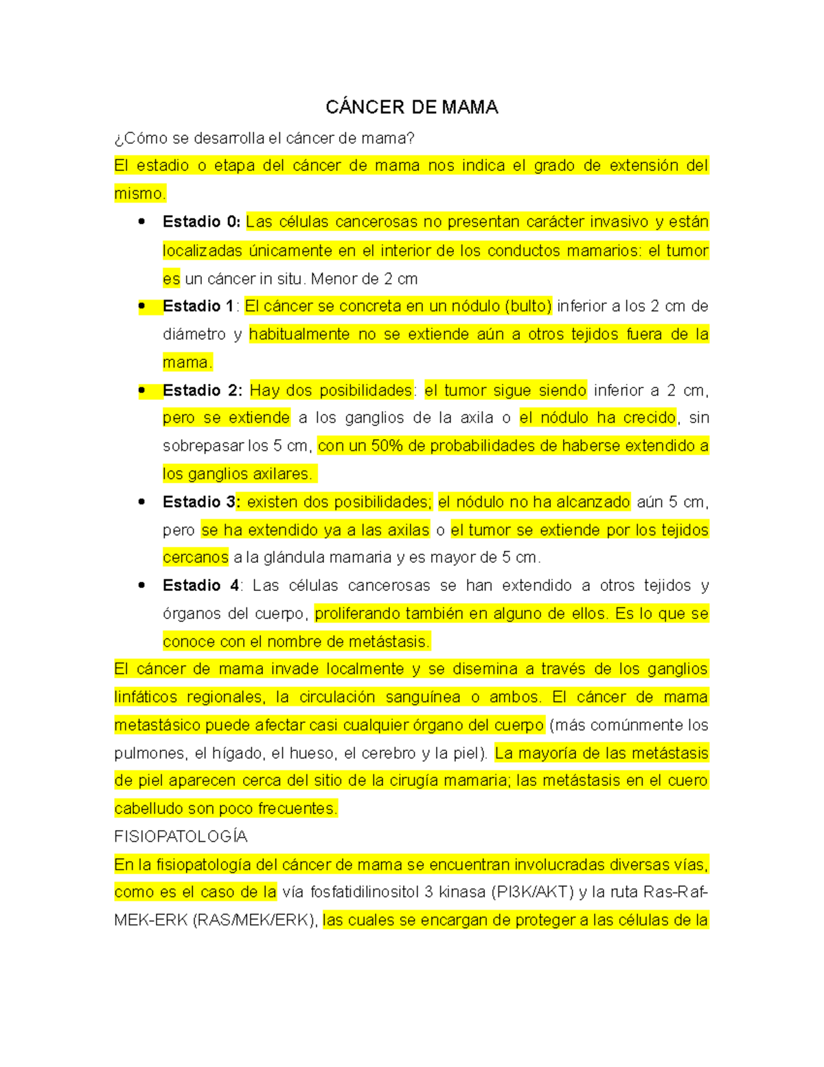 Cáncer DE MAMA Eduardo - ES UN RESUMEN SOBRE LA CLASIFICACIÓN Y ...