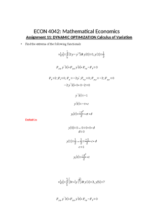 ECON 4042 Test Solutions 2023 - ECON 4042 ADVANCED MATHEMATICAL ...