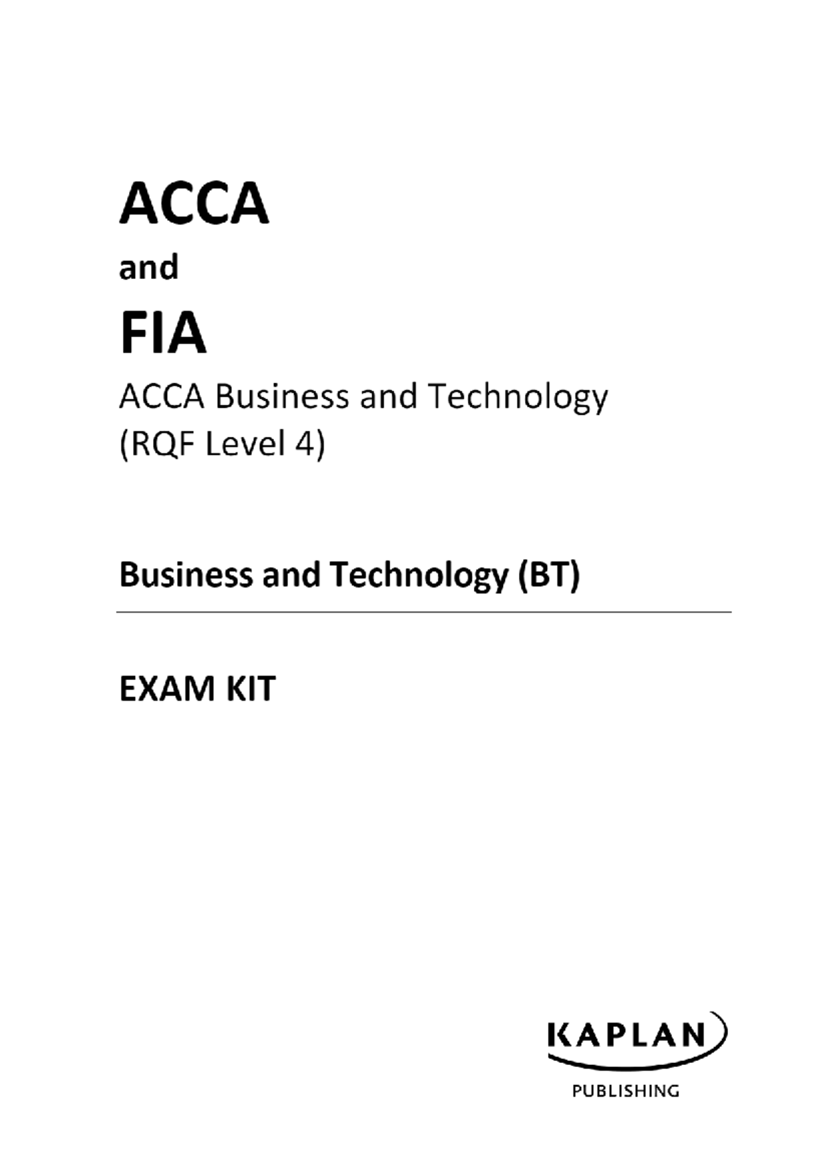 Exam Kit - BT Exam Kit - Exam Kit - BT Exam Kit - Financial Accounting ...