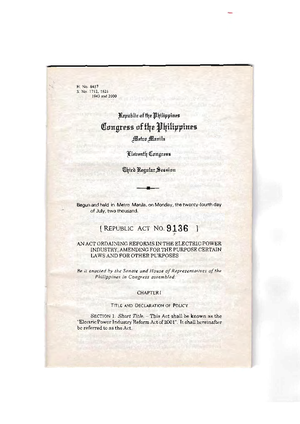 Epira ra 9136 - FOR ELECTRICAL ENGINEERING STUDENTS - Electrical ...