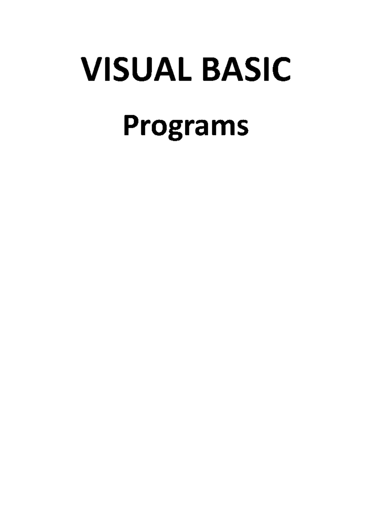 II B.COM CA A Programs - Notes - VISUAL BASIC Programs TITLE OF VB ...