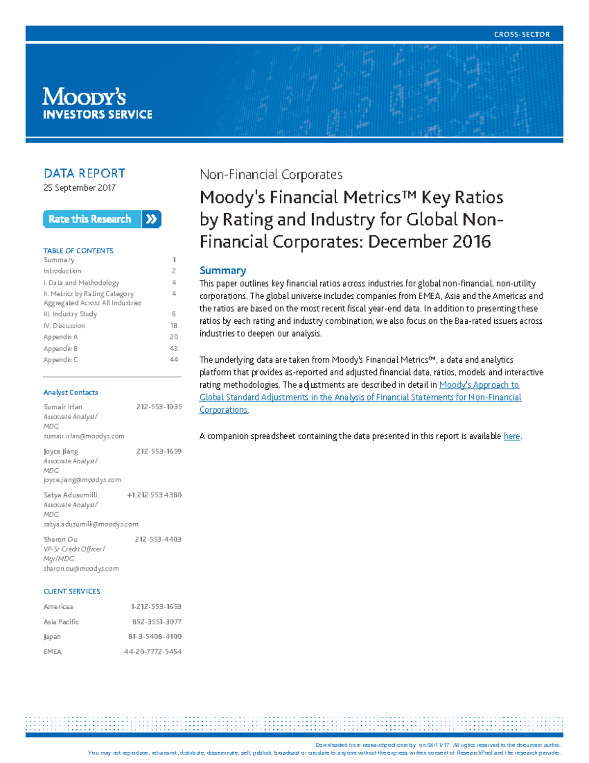 Moody s Financial Metrics Key Moody s Financial Metrics Key - CROSS ...