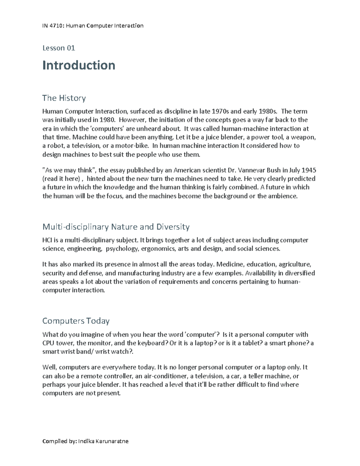 Lesson 01- introduction to Human Computer interaction - Information ...