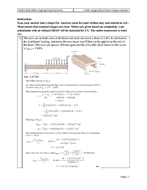 HW02 Unsymmetrical Bending Solution - Instruction: Scan your answer into a single file. Answers ...