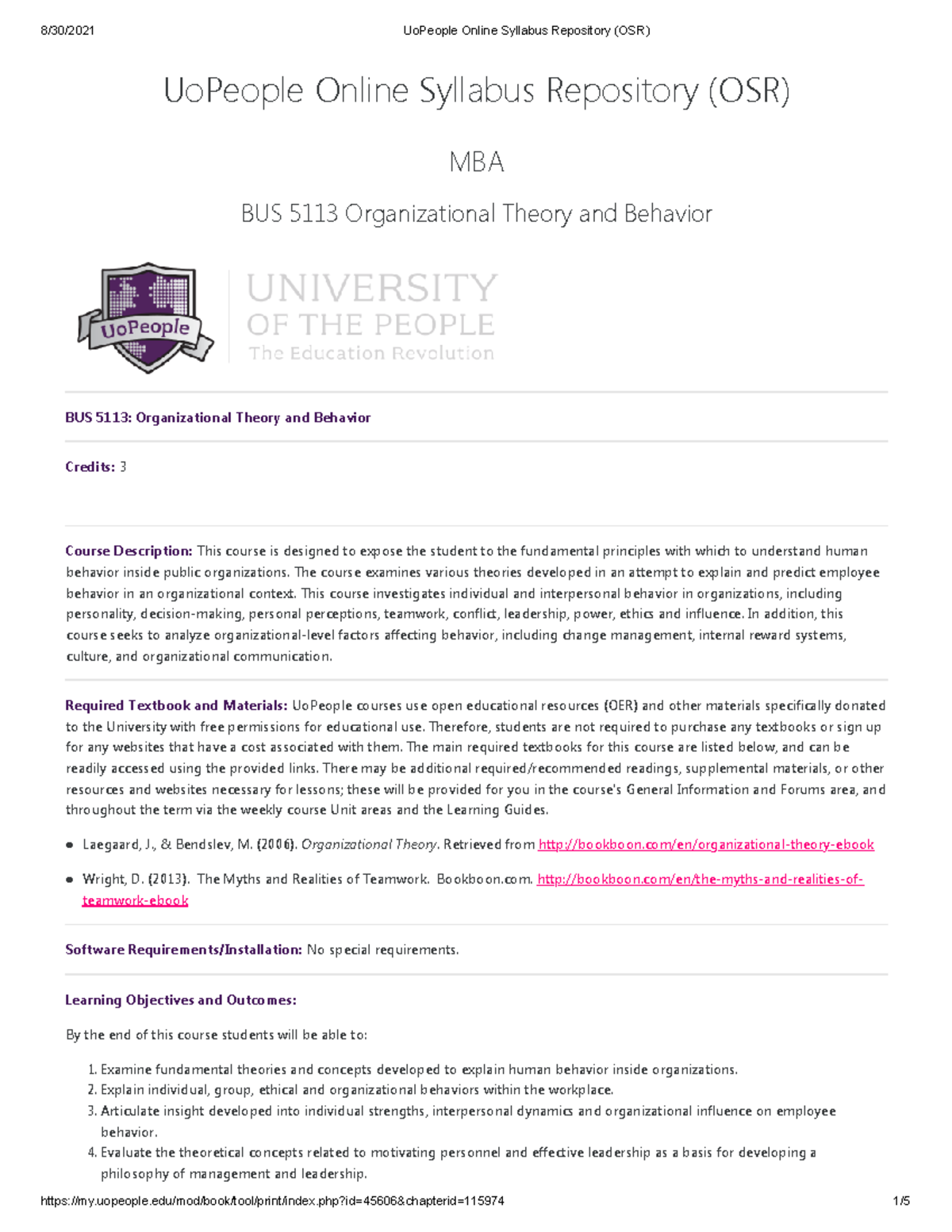 Uo People Online Syllabus Repository (OSR) - UoPeople Online Syllabus Repository (OSR) MBA BUS ...