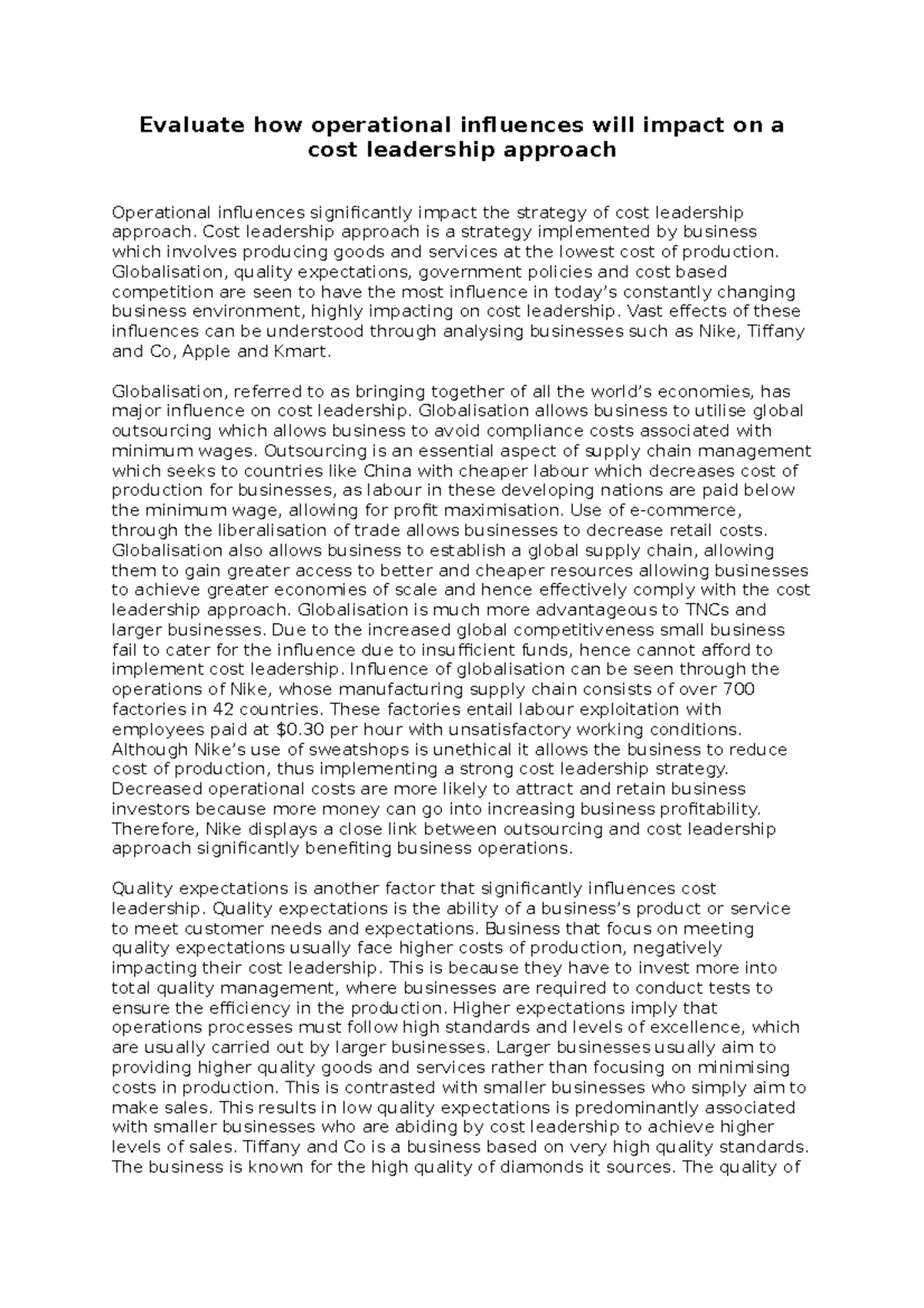Operations influences essay band 6 previous HSC question - Evaluate how ...