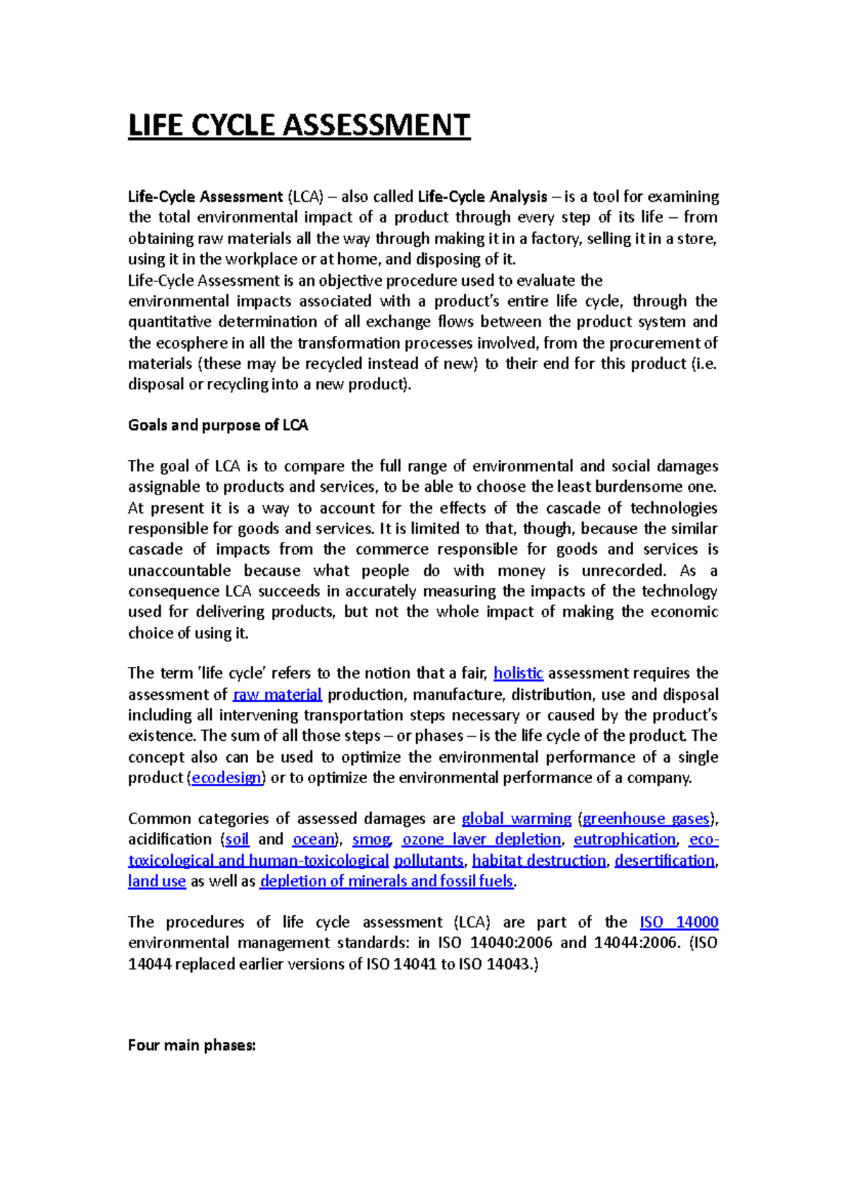 LIFE Cycle Assessment - LIFE CYCLE ASSESSMENT Life-Cycle Assessment ...