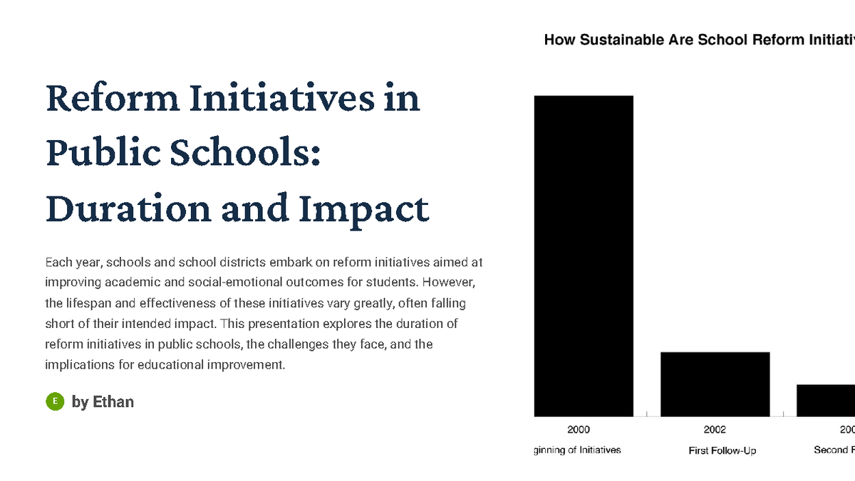 Reform Initiatives in Public Schools Duration and Impact - Reform ...