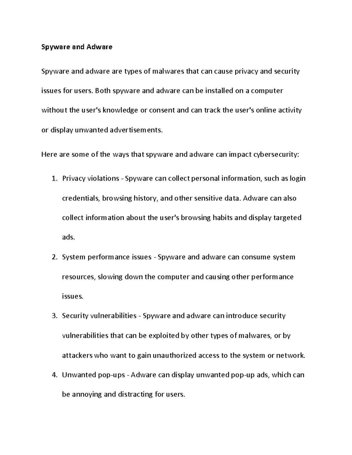 Document 27 (70) - Bob - Spyware and Adware Spyware and adware are ...