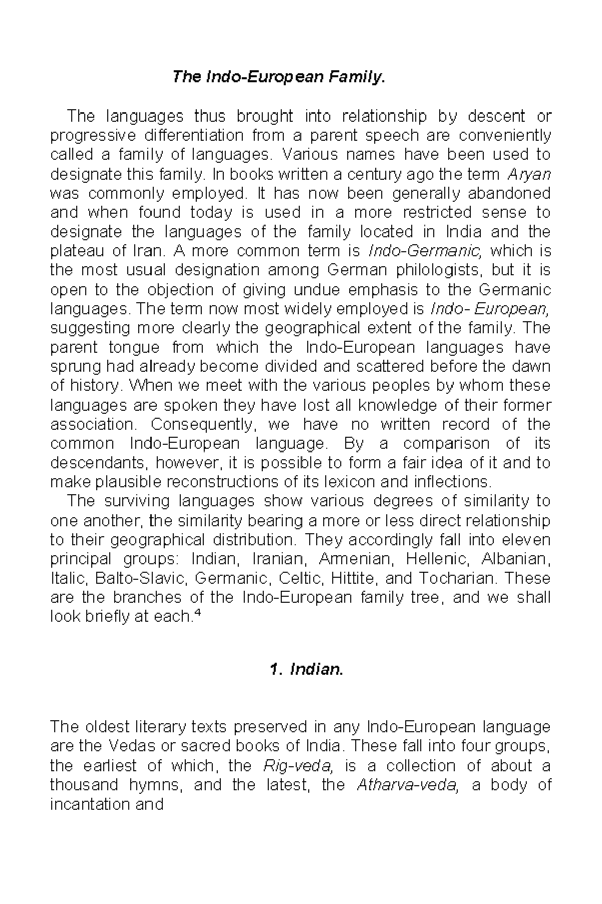 Indo-European Languages - The Indo-European Family. The languages thus ...