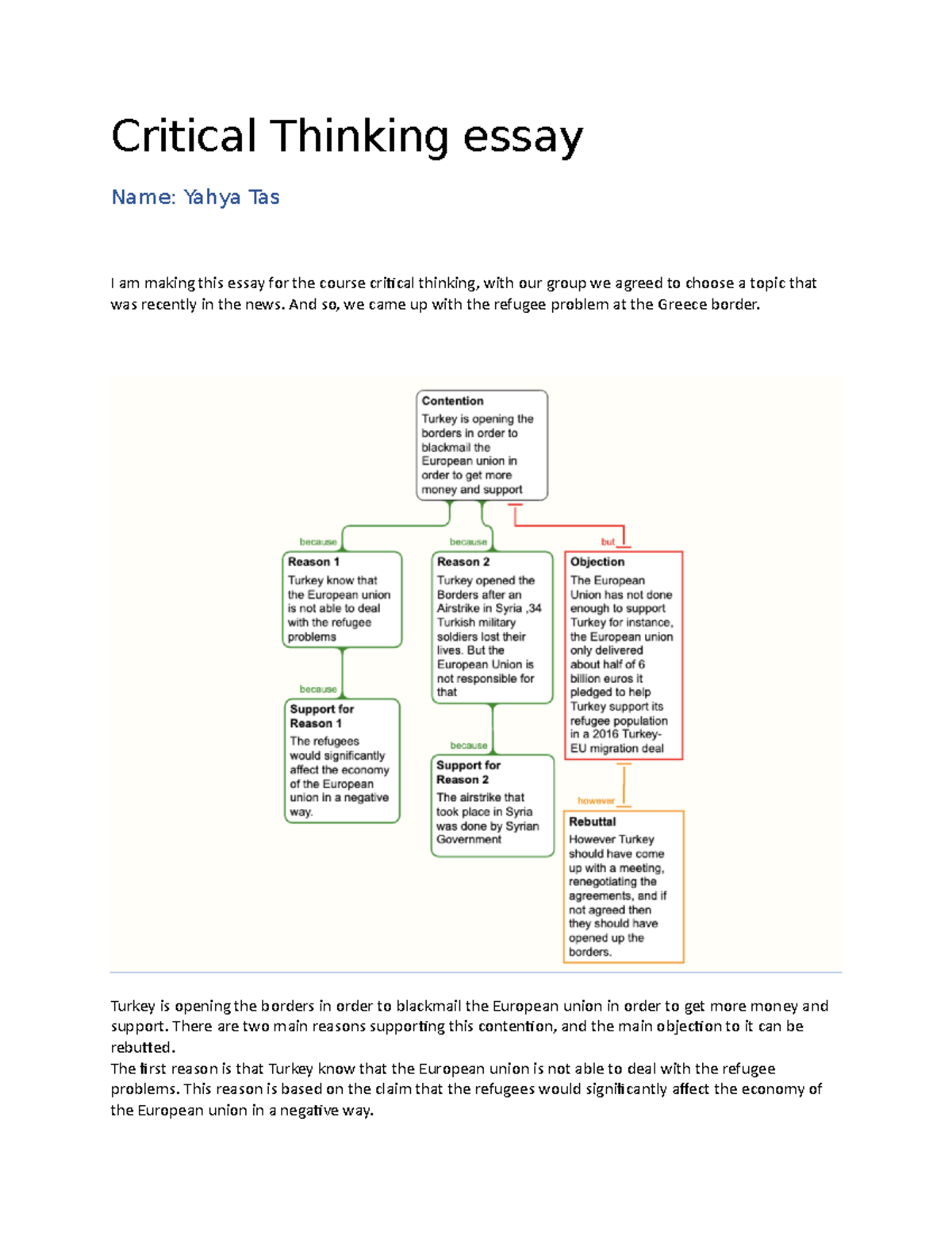 Critical Thinking essay belangrijk 500808440 - Critical and Creative ...