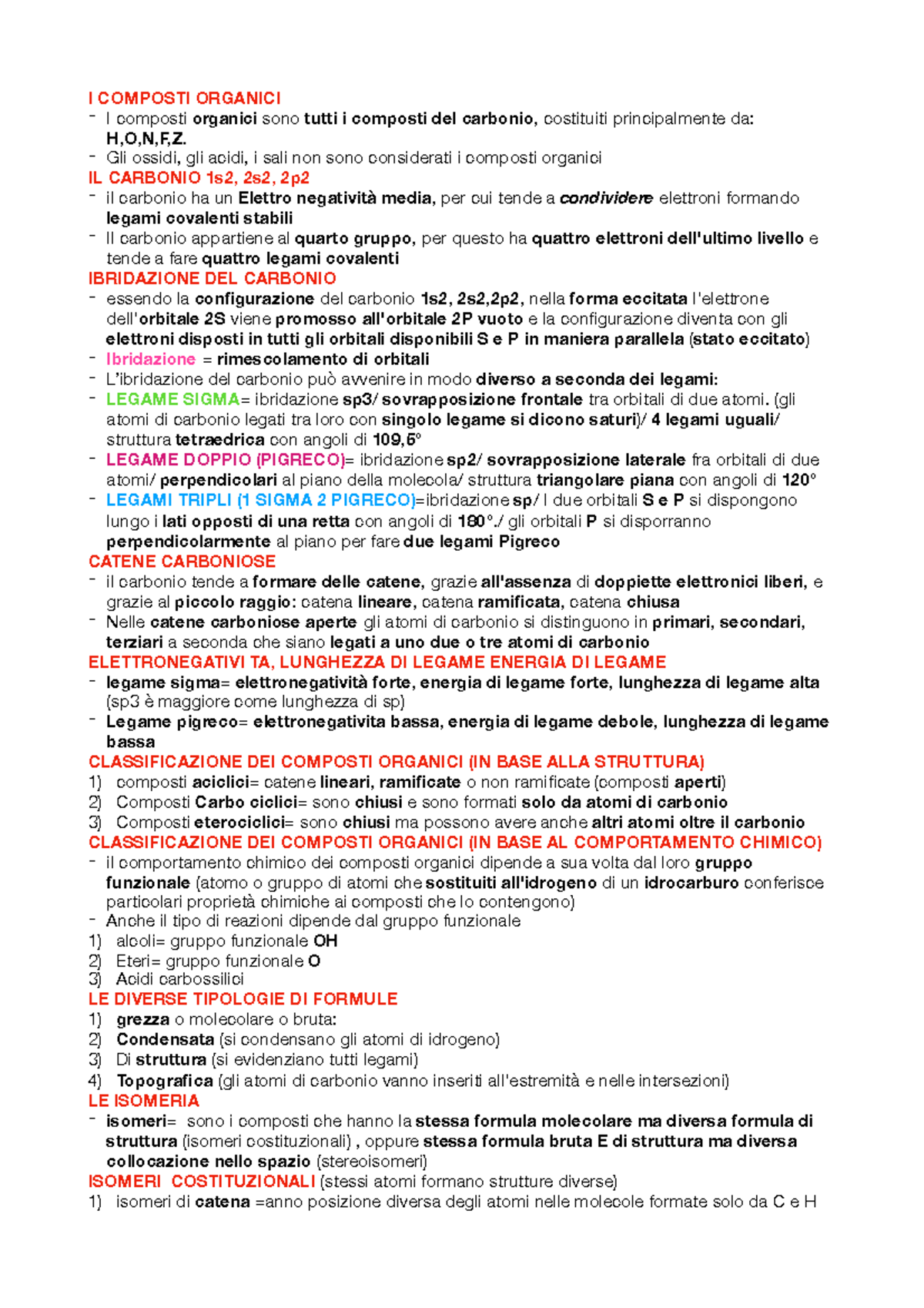 Chimica Organica - I COMPOSTI ORGANICI - I composti organici sono tutti ...