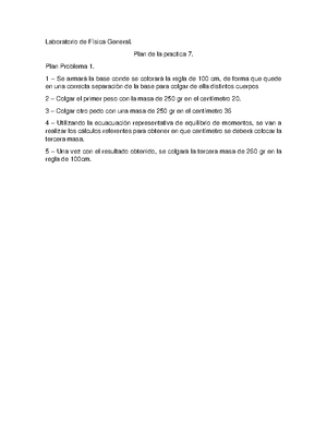 Plan Problema 1 Practica 2 - Laboratorio de Física General. Plan de la ...