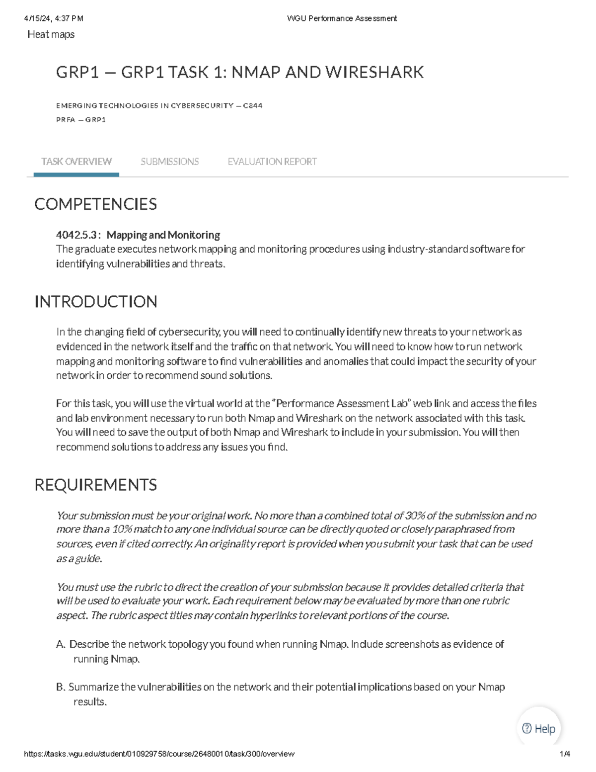 WGU Performance Assessment - Heat maps GRP1 — GRP1 TASK 1: NMAP AND ...