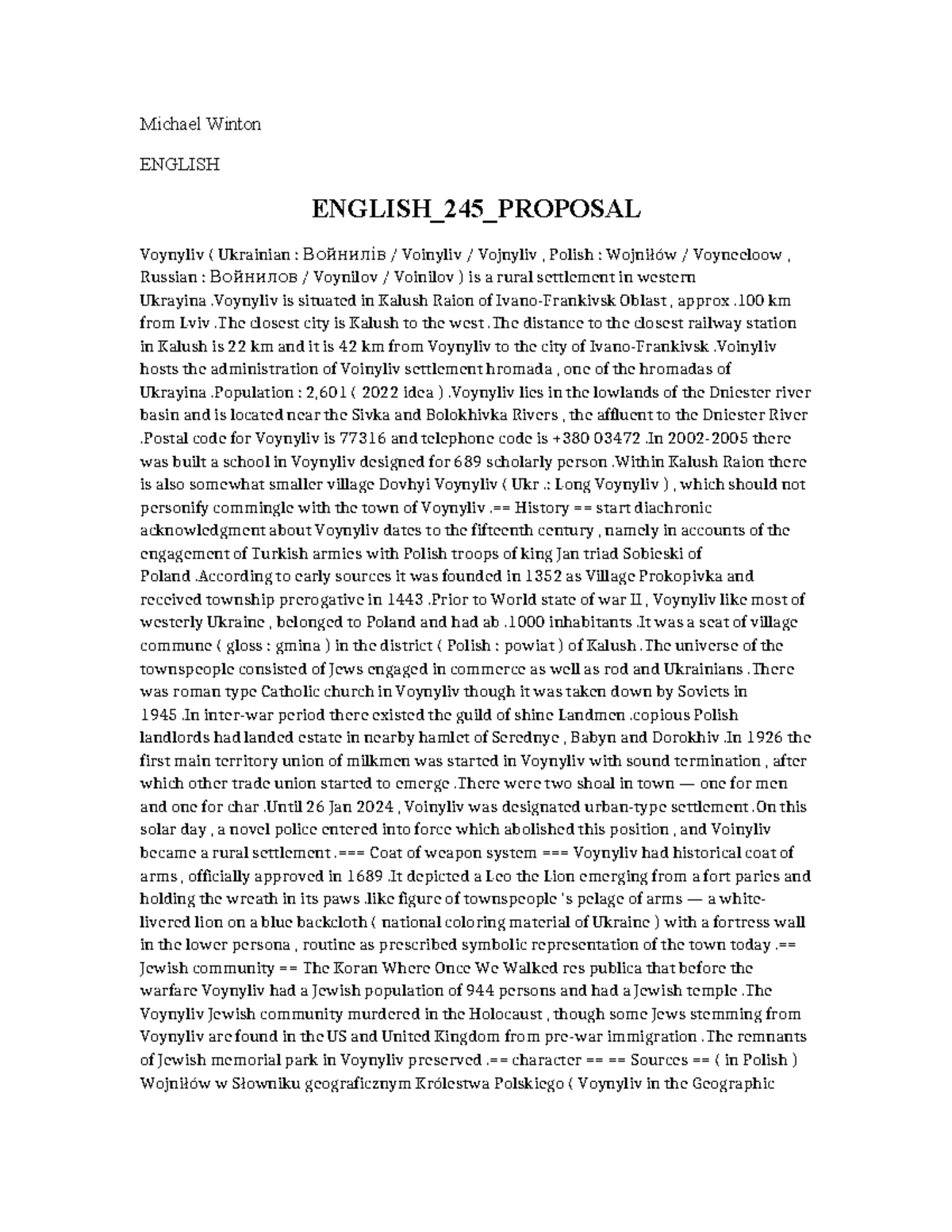 English 245 Proposal - Michael Winton ENGLISH ENGLISH_245_PROPOSAL ...