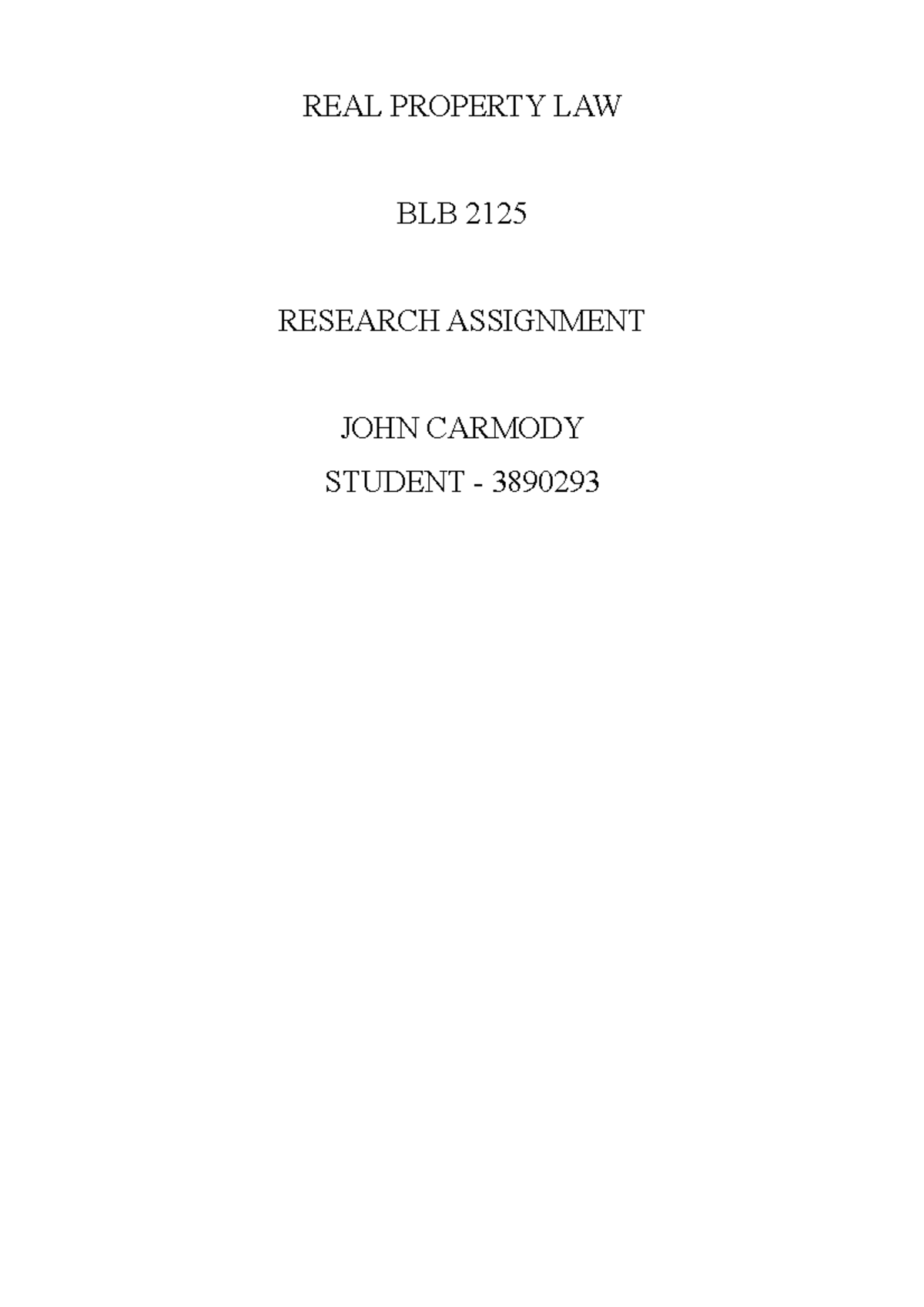 REAL Property LAW Assignment 05092018 PM - REAL PROPERTY LAW BLB 2125 ...