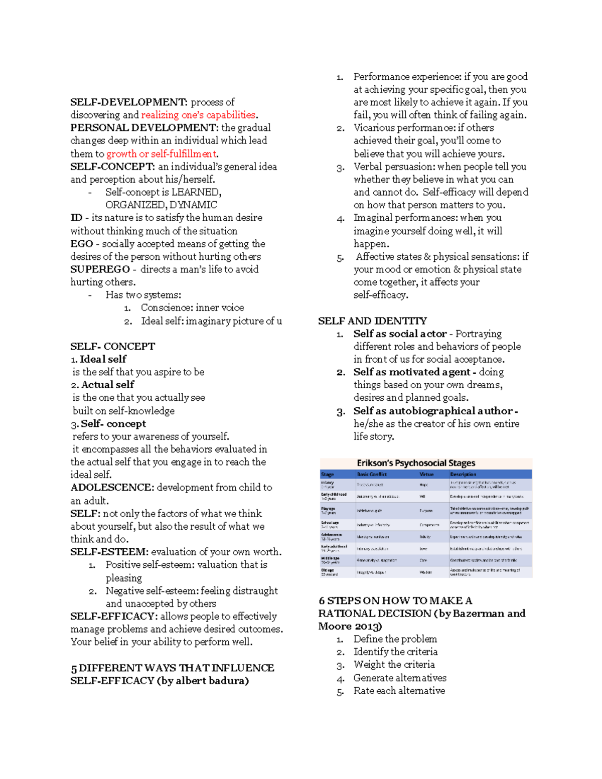 Q1 Perdev Reviewer - SELF-DEVELOPMENT: process of discovering and ...