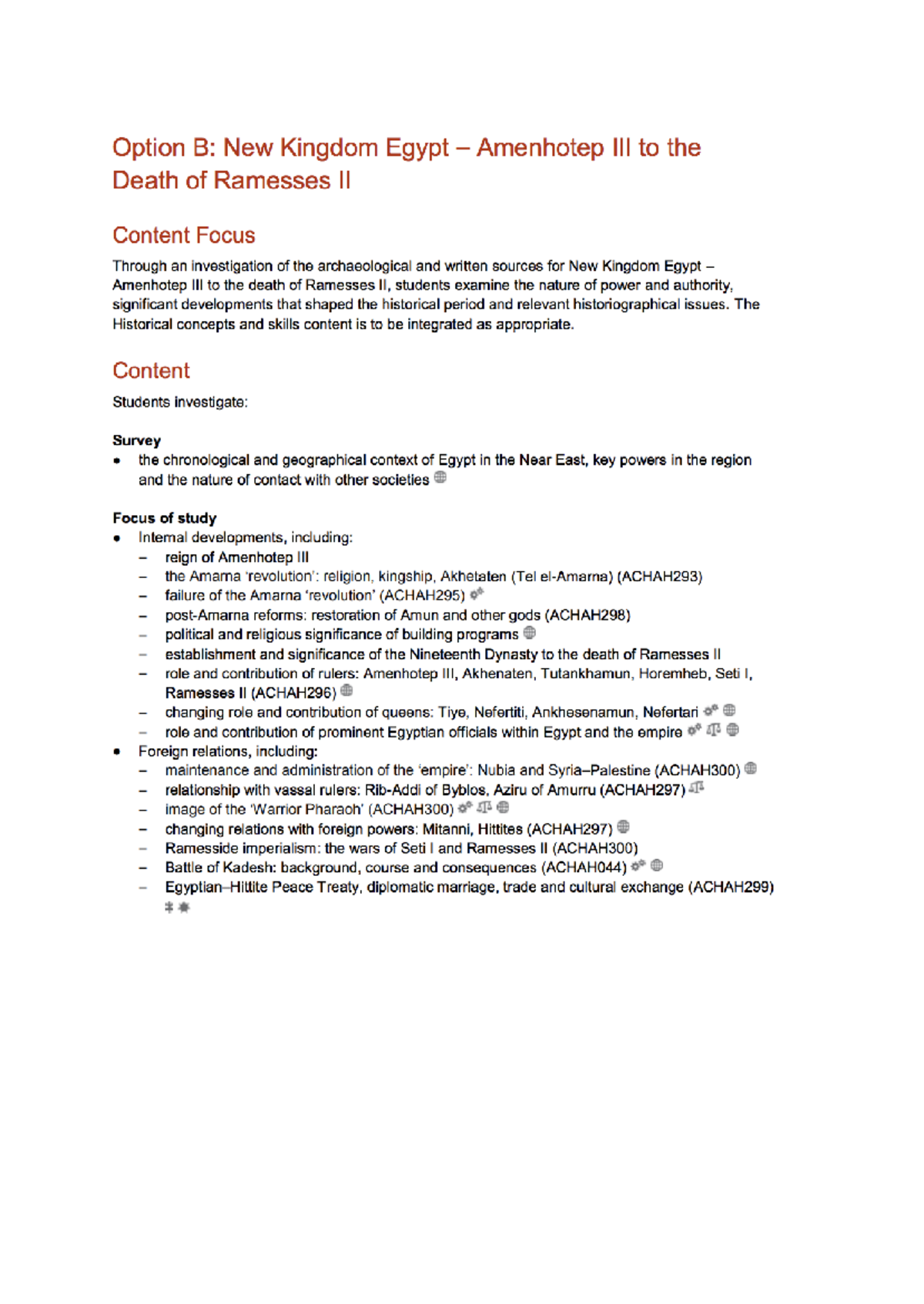 Syllabus Historical Period New Kingdom Egypt from Amenhotep III to the ...