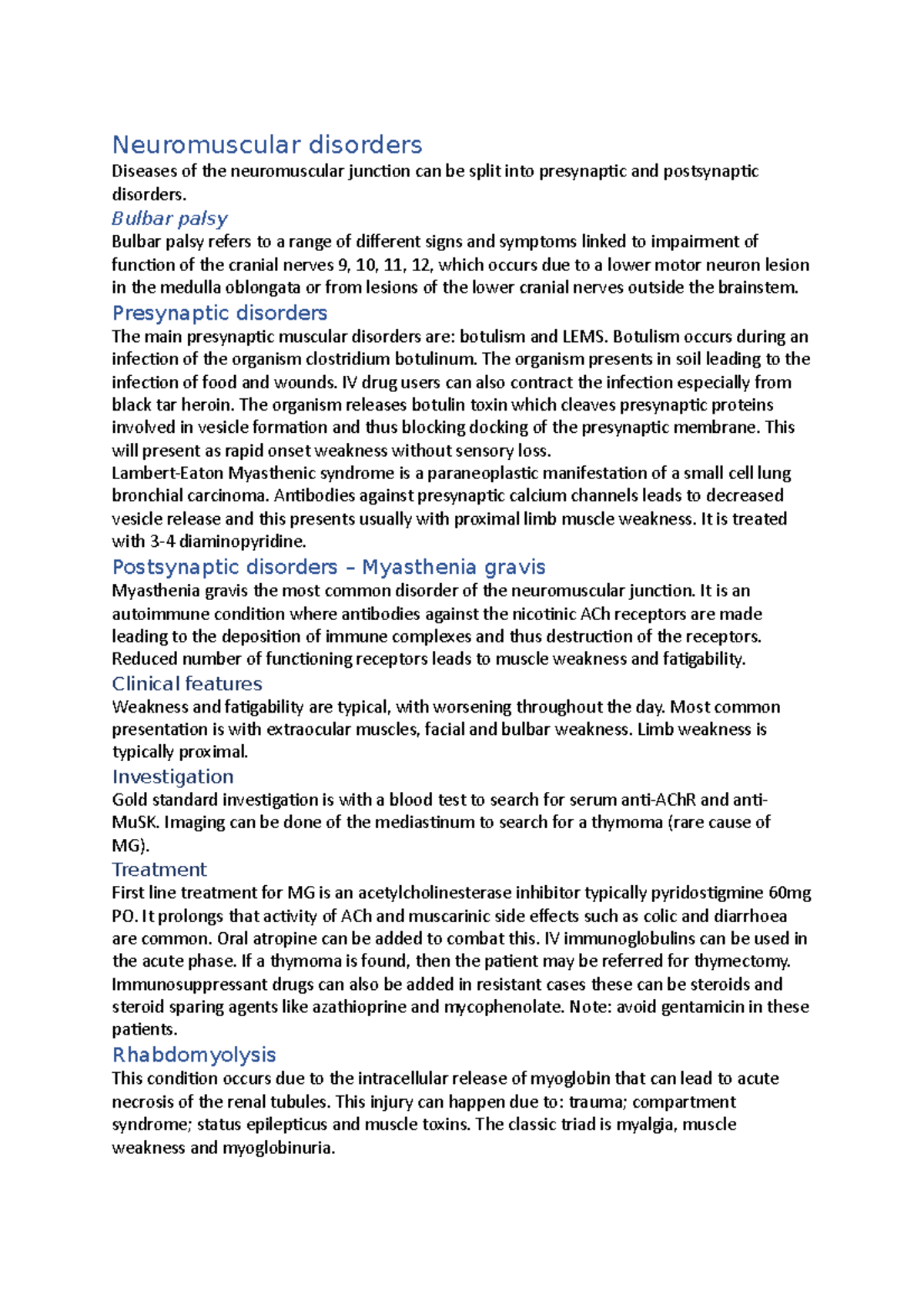 Neuromuscular disorders and muscle disease - Neuromuscular disorders ...