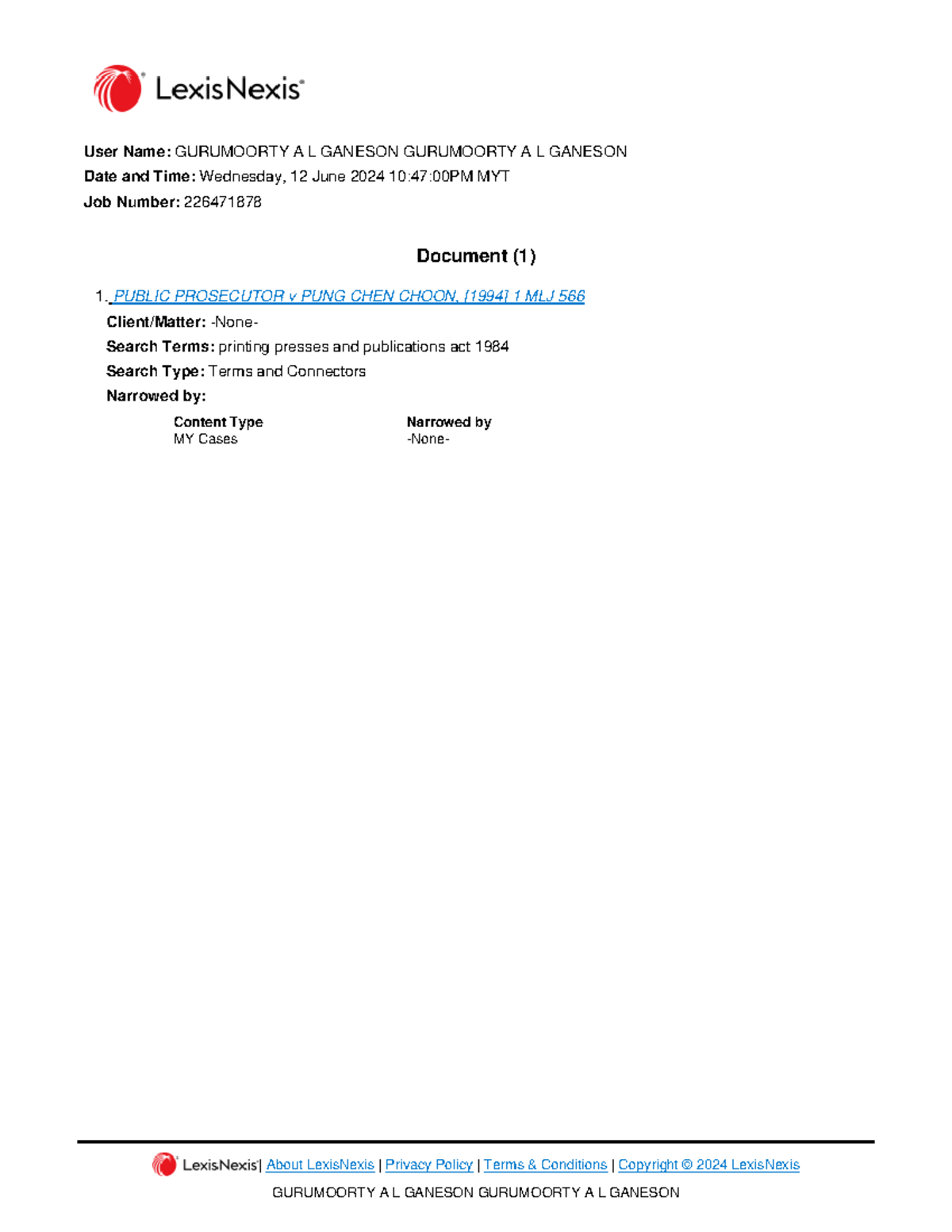 Public Prosecutor v PUNG CHEN Choon, [1994] 1 MLJ 566 - | About ...