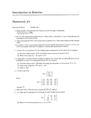 Introduction to Robotics Mechanics and Control Assignment 2 - ENGR6411 ...