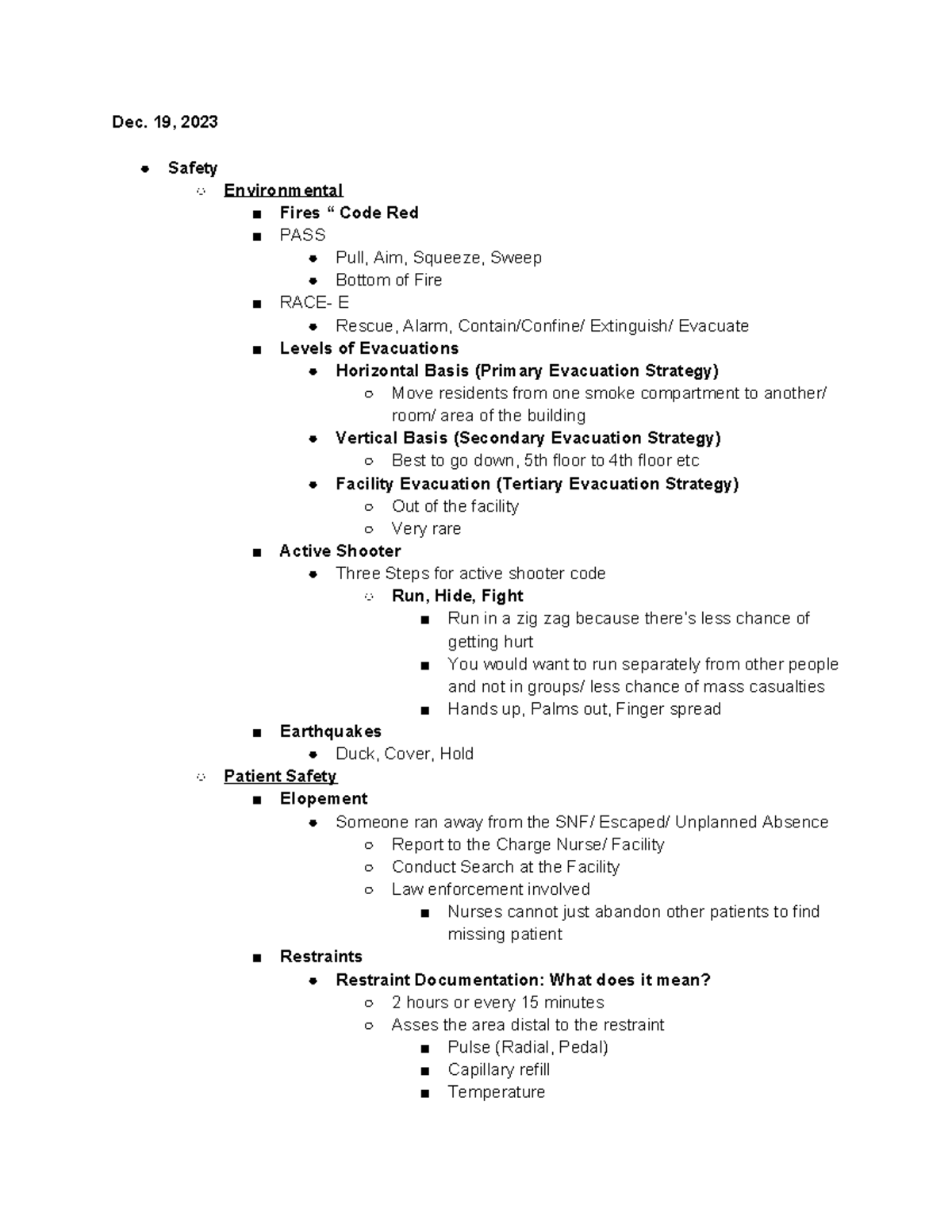 Dec. 19, 2023 Lecture - opp - Dec. 19, 2023 Safety Environmental Fires ...