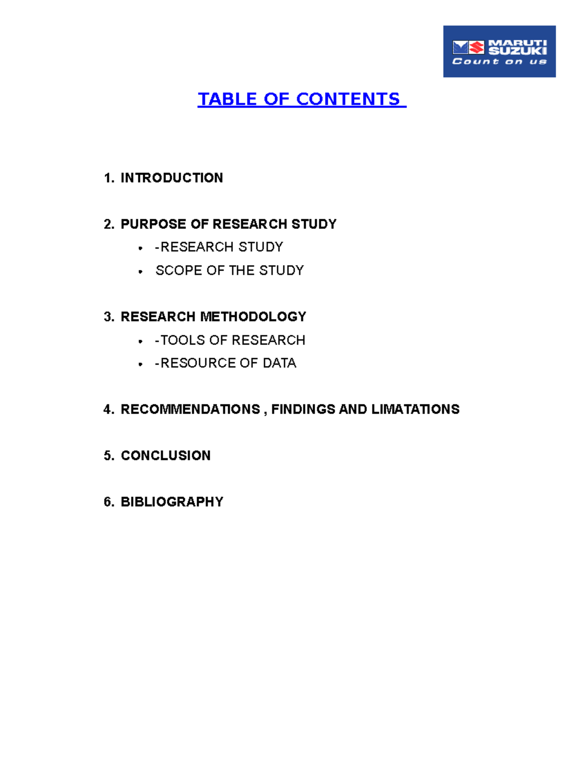 Toaz - bba marketing project - TABLE OF CONTENTS 1. INTRODUCTION 2 ...