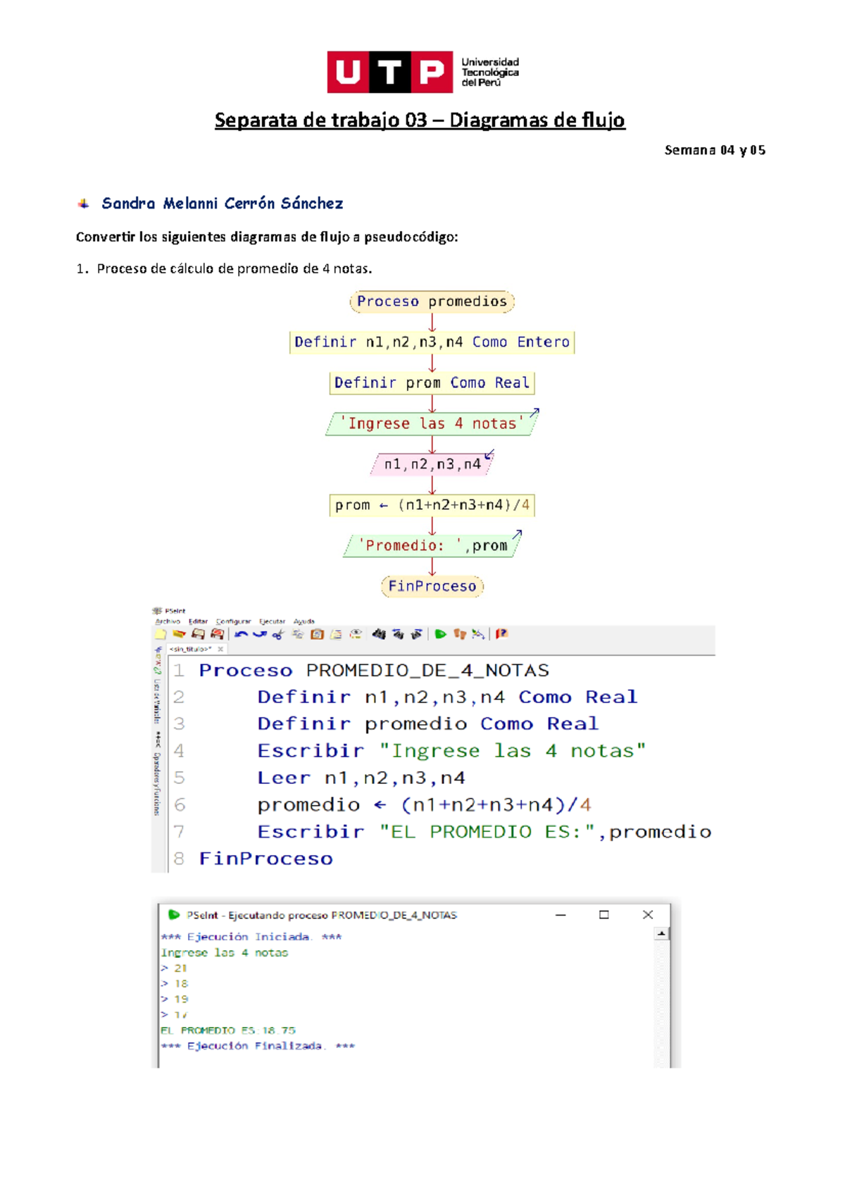 Separata 04 Unidad 01 - Separata de trabajo 03 – Diagramas de flujo Semana 04 y 05 Sandra ...