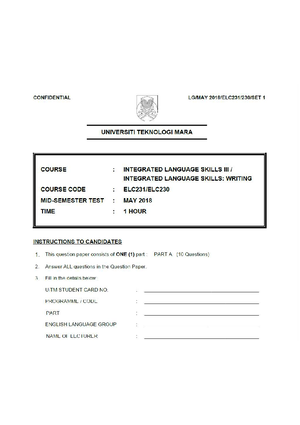 Cover PAGE sample - introduction to java - UNIVERSITI TEKNOLOGI MARA ...