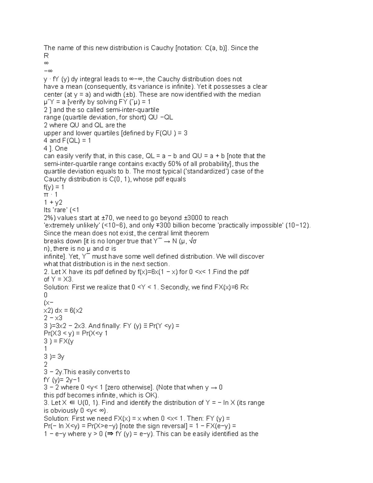 Math notes (26) - The name of this new distribution is Cauchy [notation ...