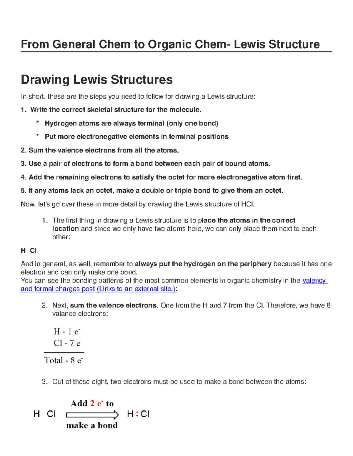 From General Chem to Organic Chem- Lewis Structure - Write the correct ...