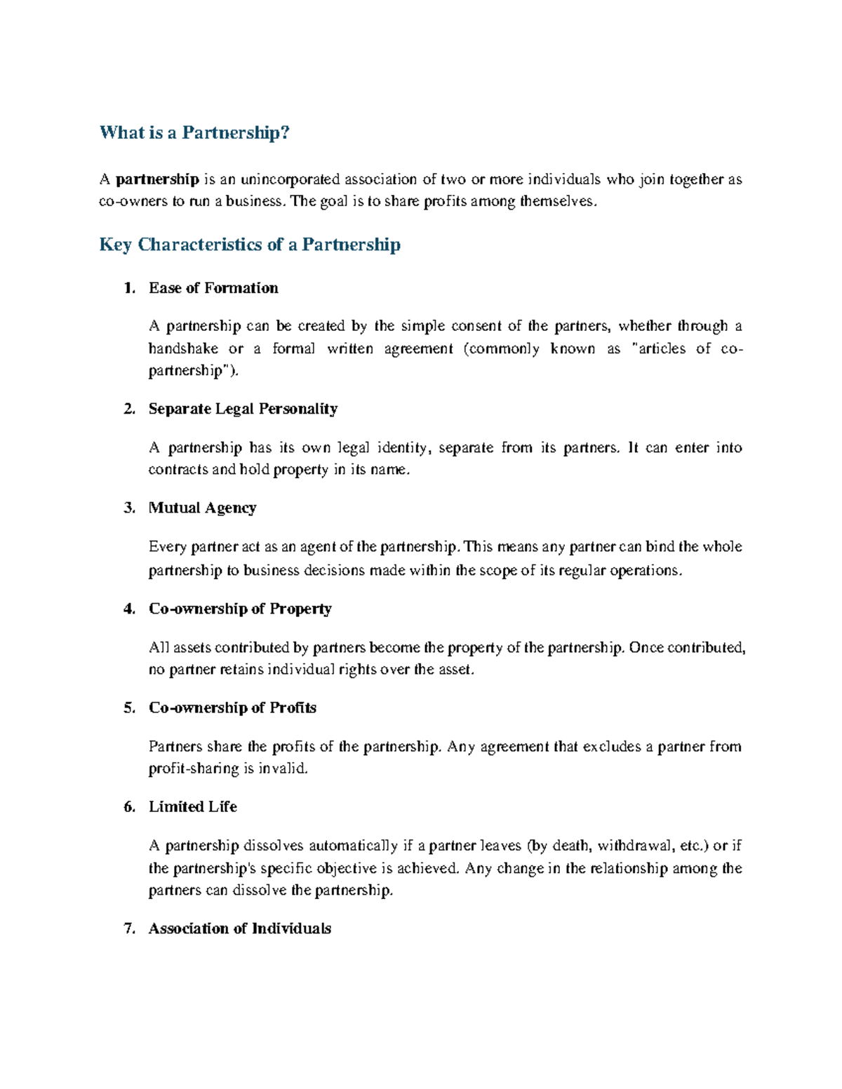 Basic Concepts of Partnership - What is a Partnership? A partnership is ...