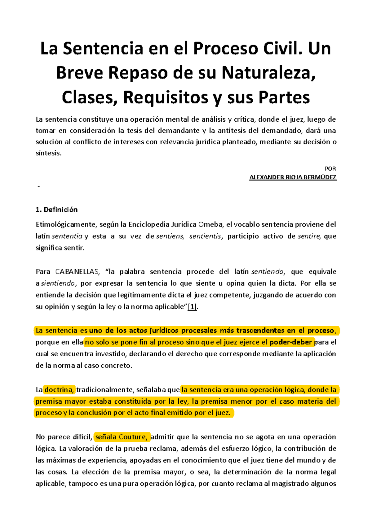 La Sentencia en el Proceso Civil - PC4 - Un Breve Repaso de su ...