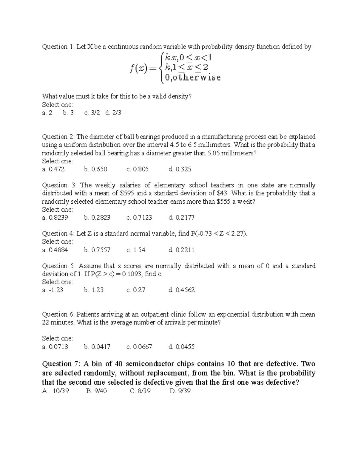 Test 2-S - Bài tập toán xác suất thống kê và giáo trình 3 chương đầu ...